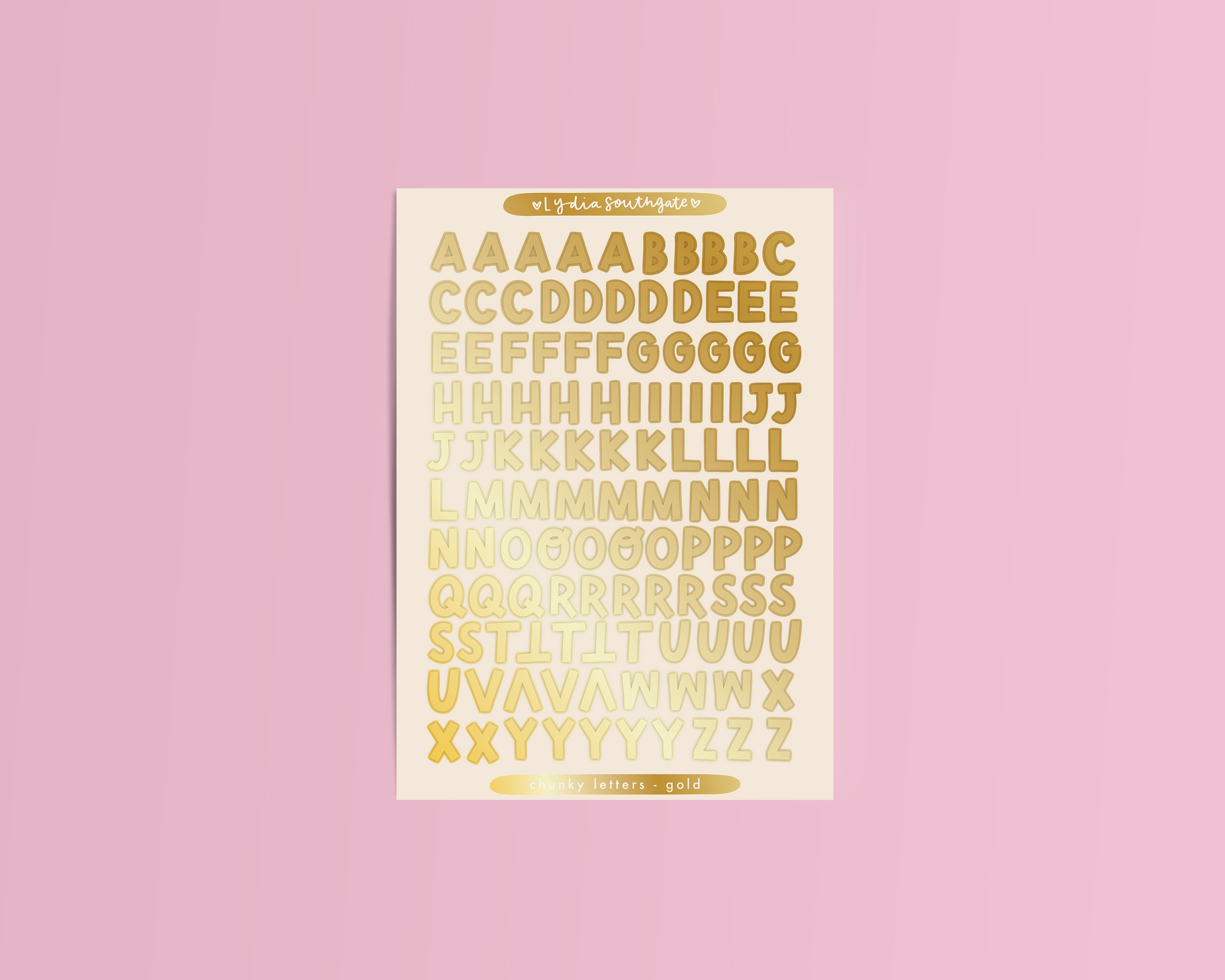 Metallic Chunky Letters Sticker Sheet – lydia southgate