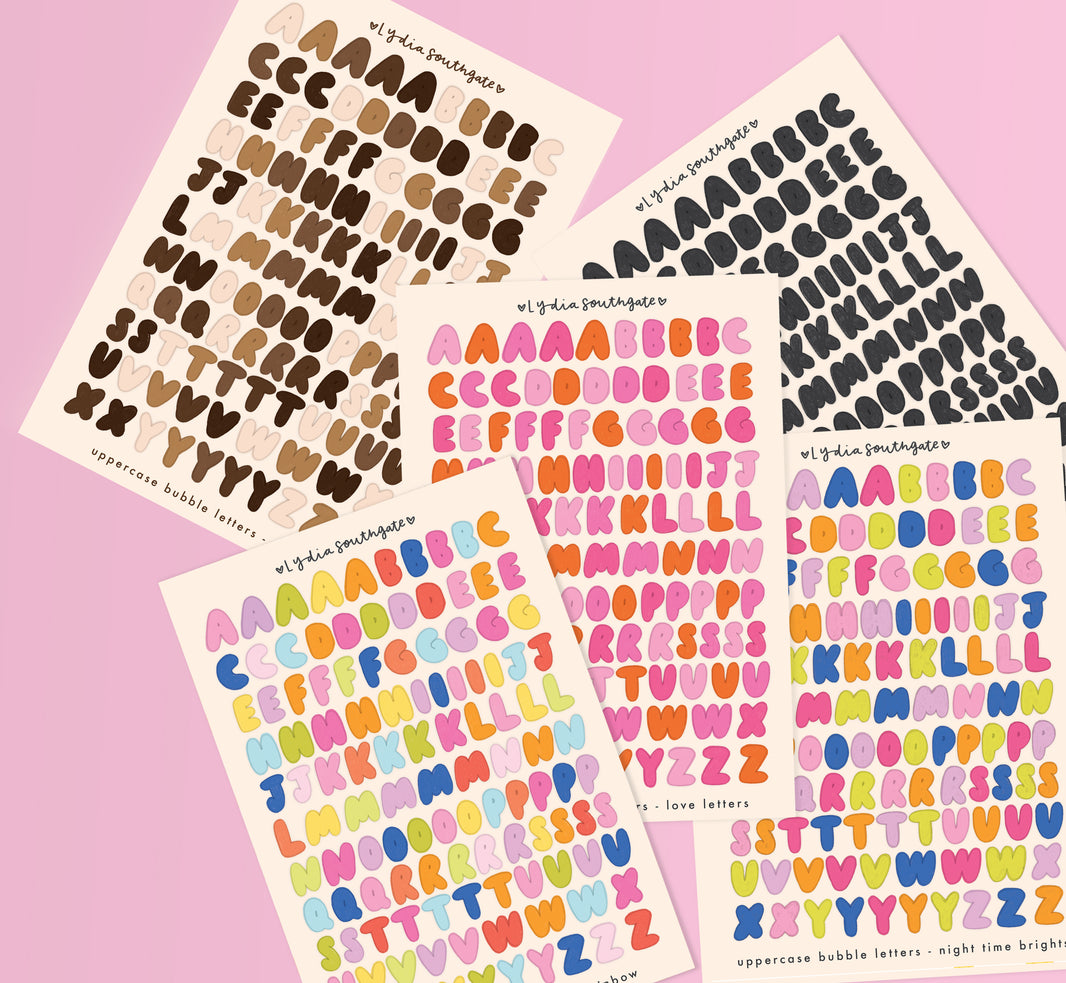 alphabet sticker sheets – lydia southgate
