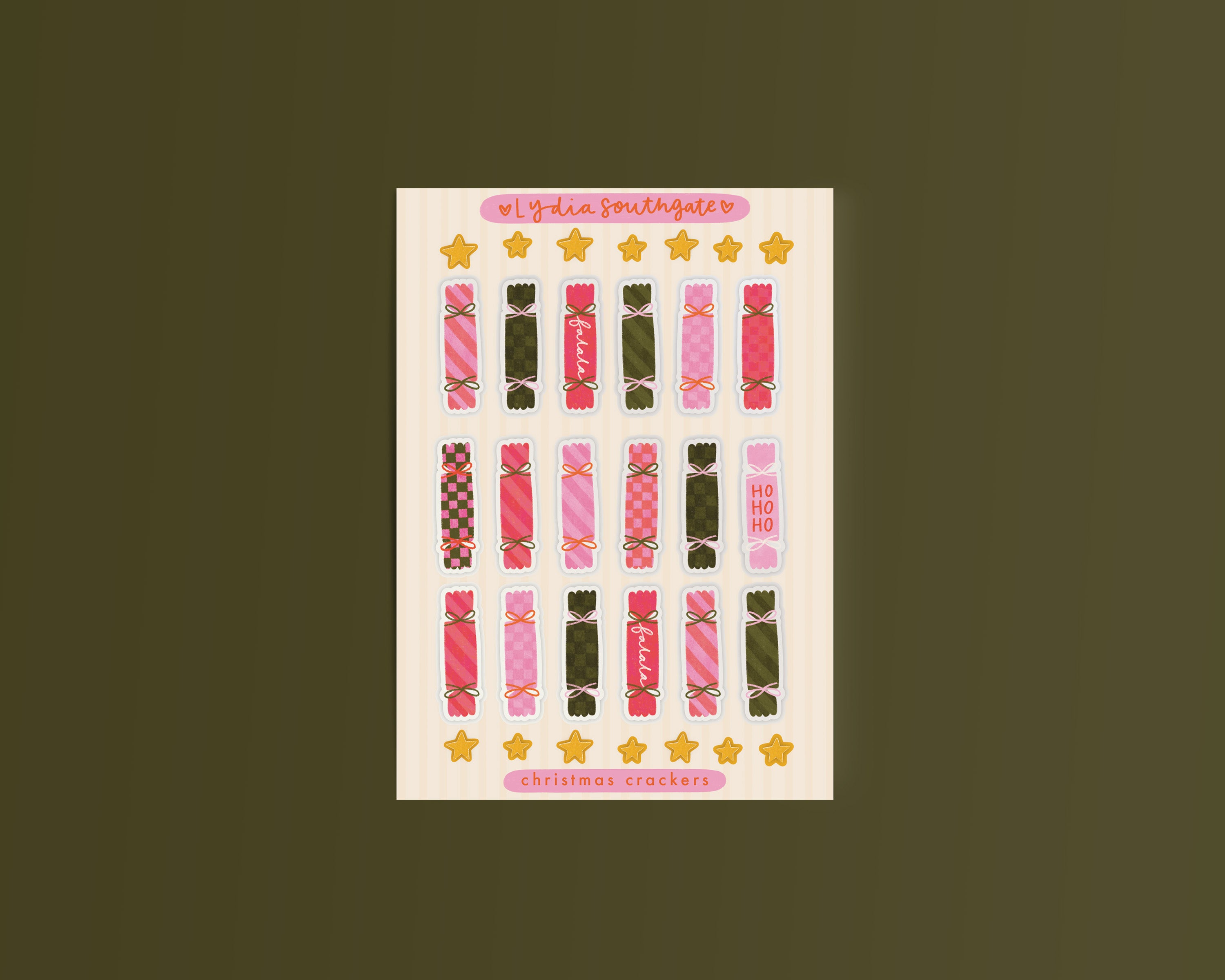 Christmas Crackers Mini Clear Vinyl Sticker Sheet – lydia southgate