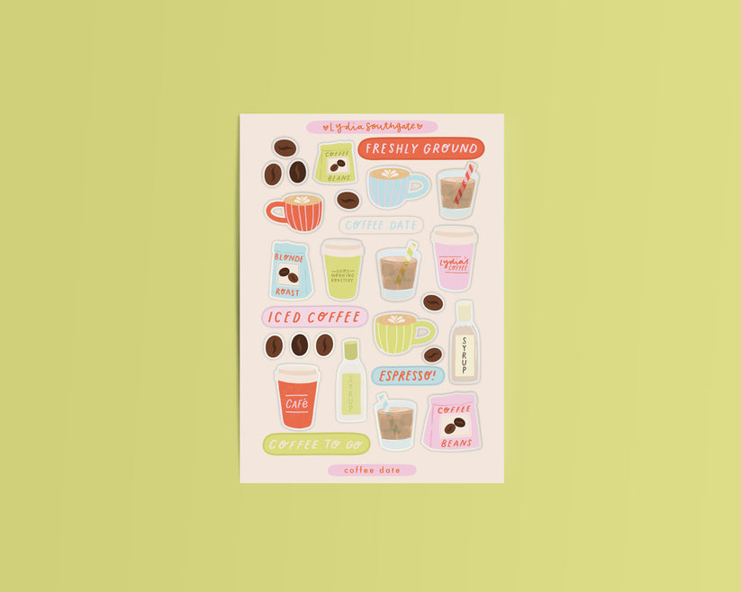 Coffee Date Sticker Sheet – lydia southgate