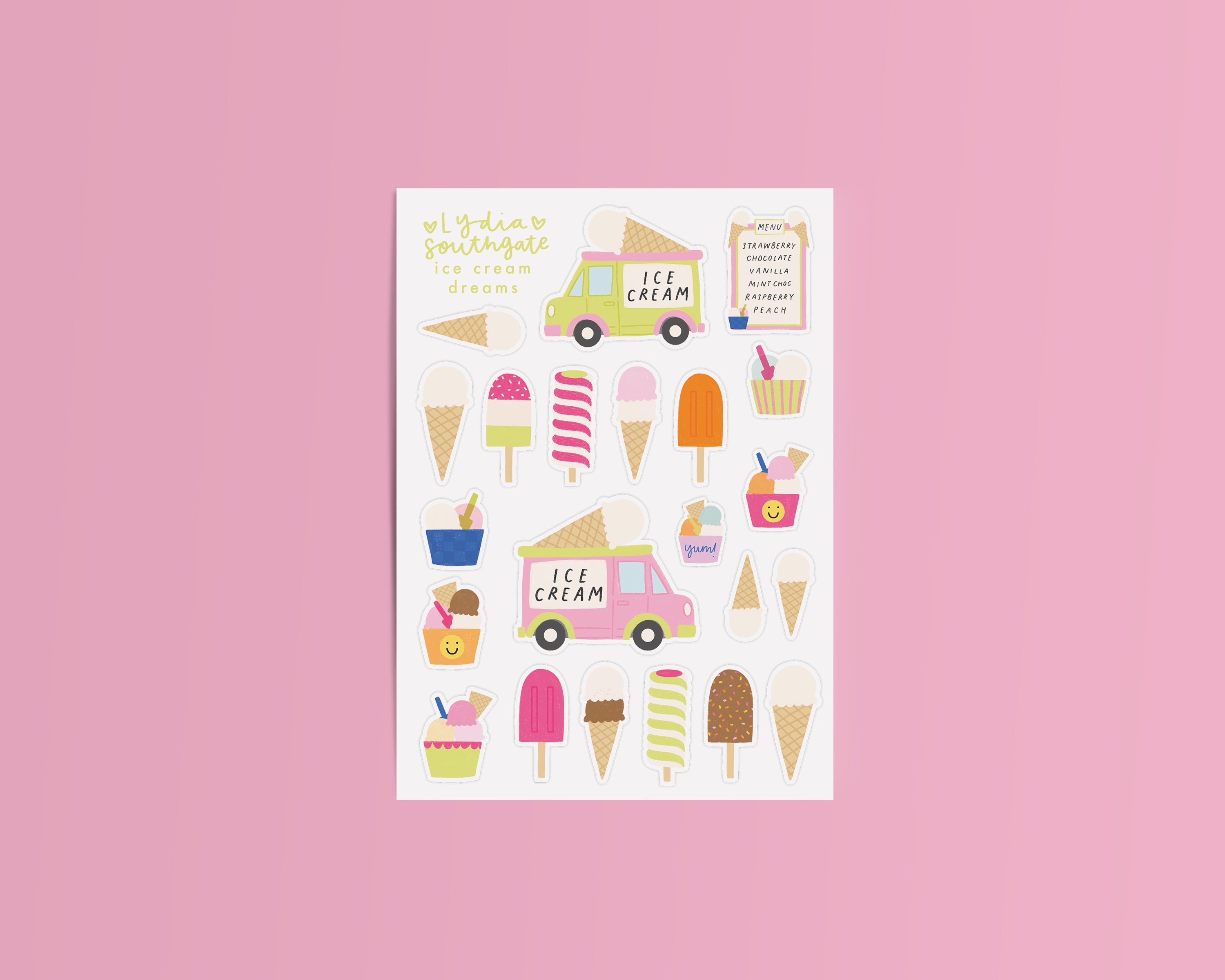 Ice Cream Dreams Sticker Sheet – lydia southgate