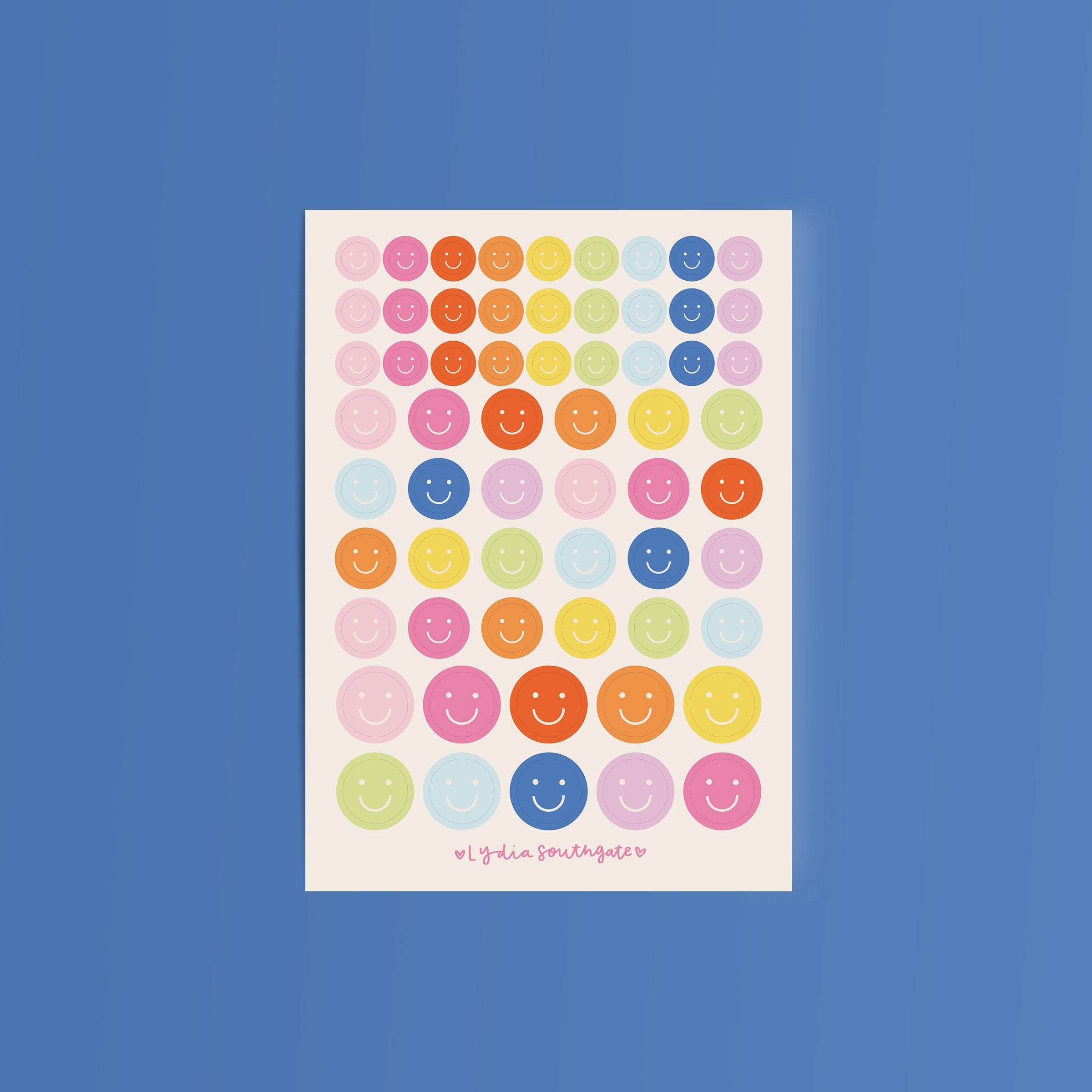 Rainbow Smile Faces Sticker Sheet – lydia southgate