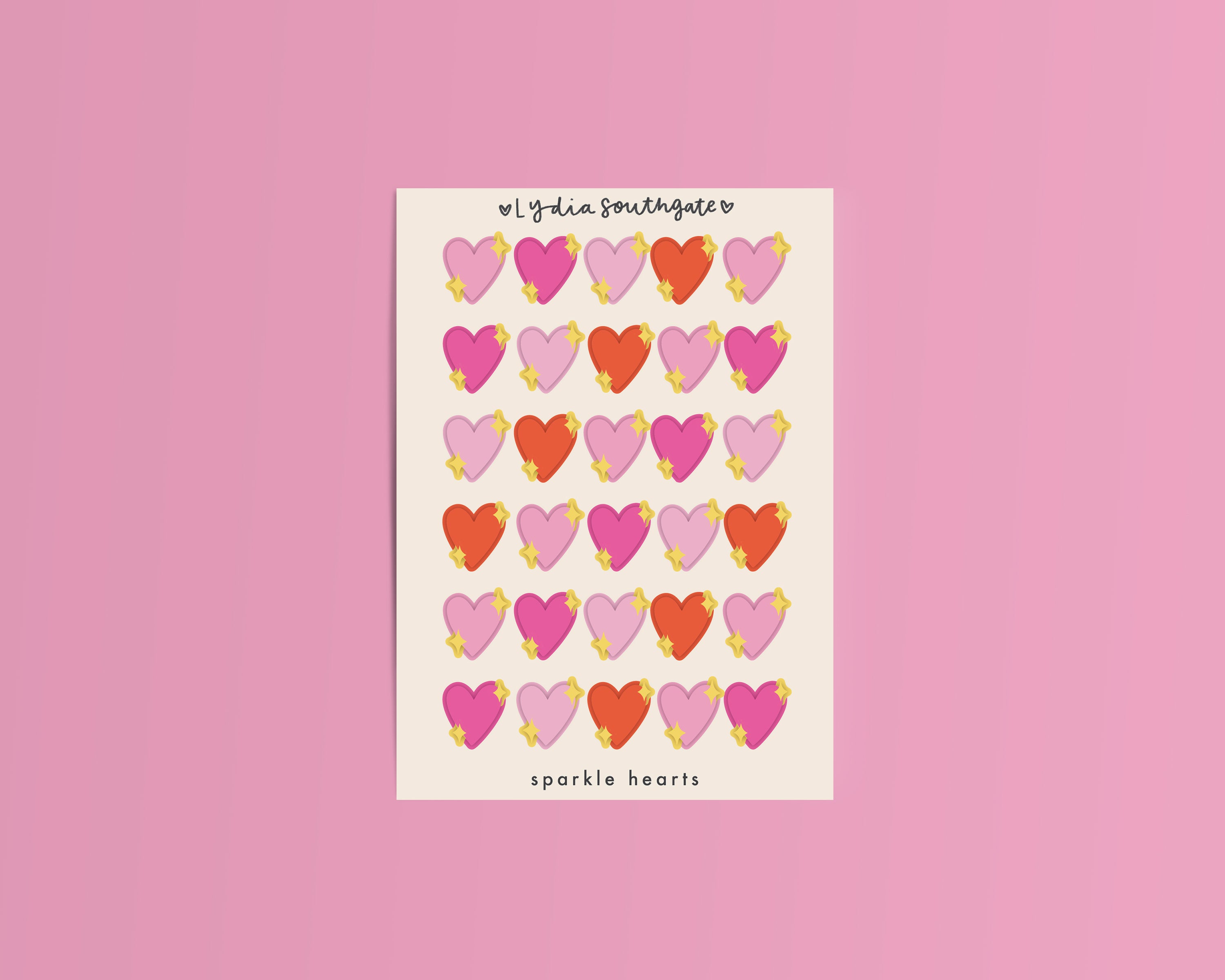 Sparkle Hearts Sticker Sheet – lydia southgate