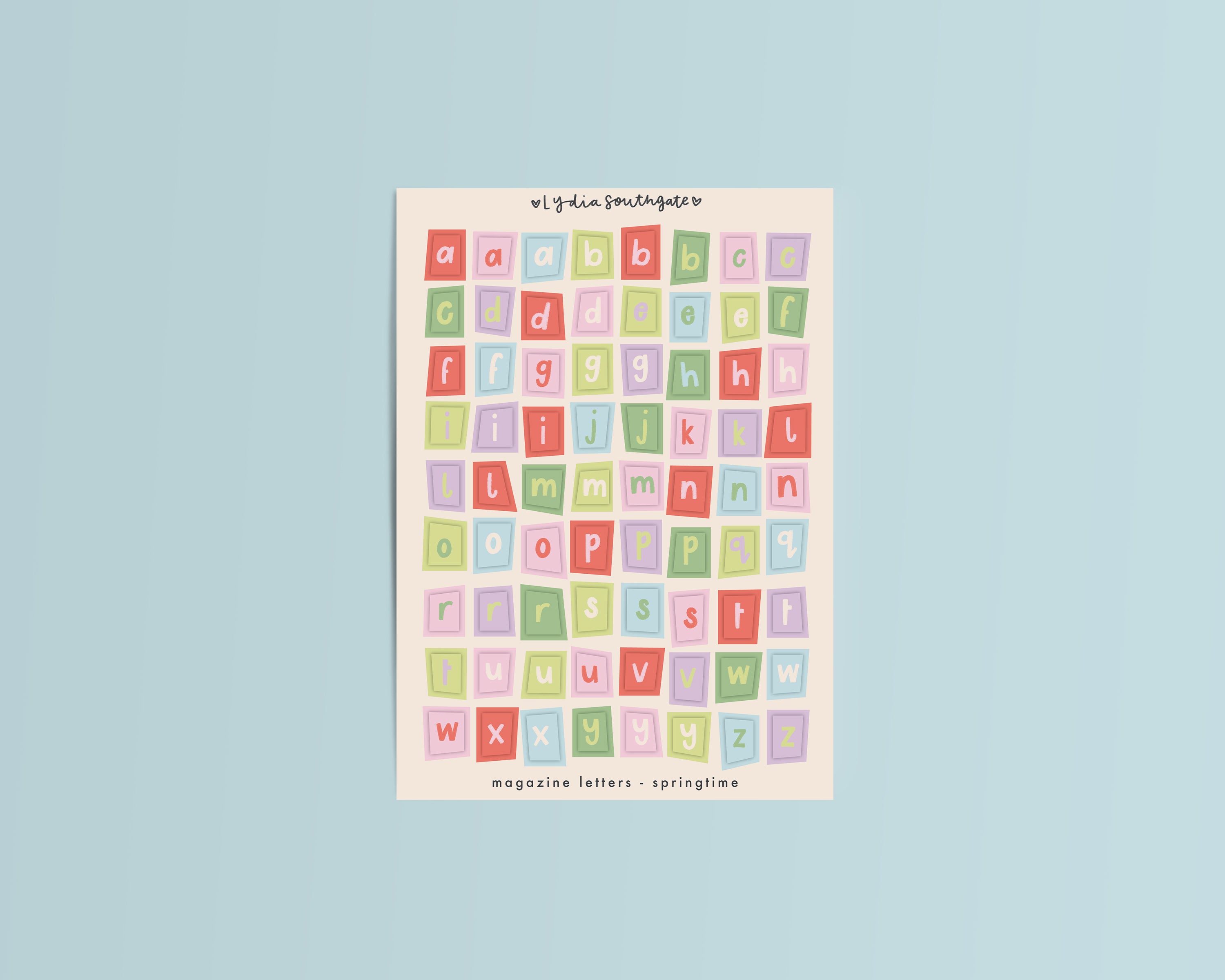 Springtime Magazine Letters Sticker Sheet – lydia southgate