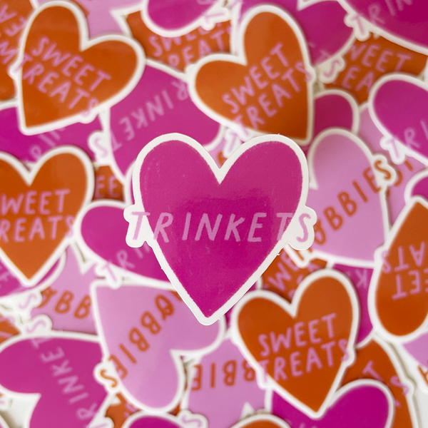Trinkets Heart Clear Vinyl Sticker – lydia southgate