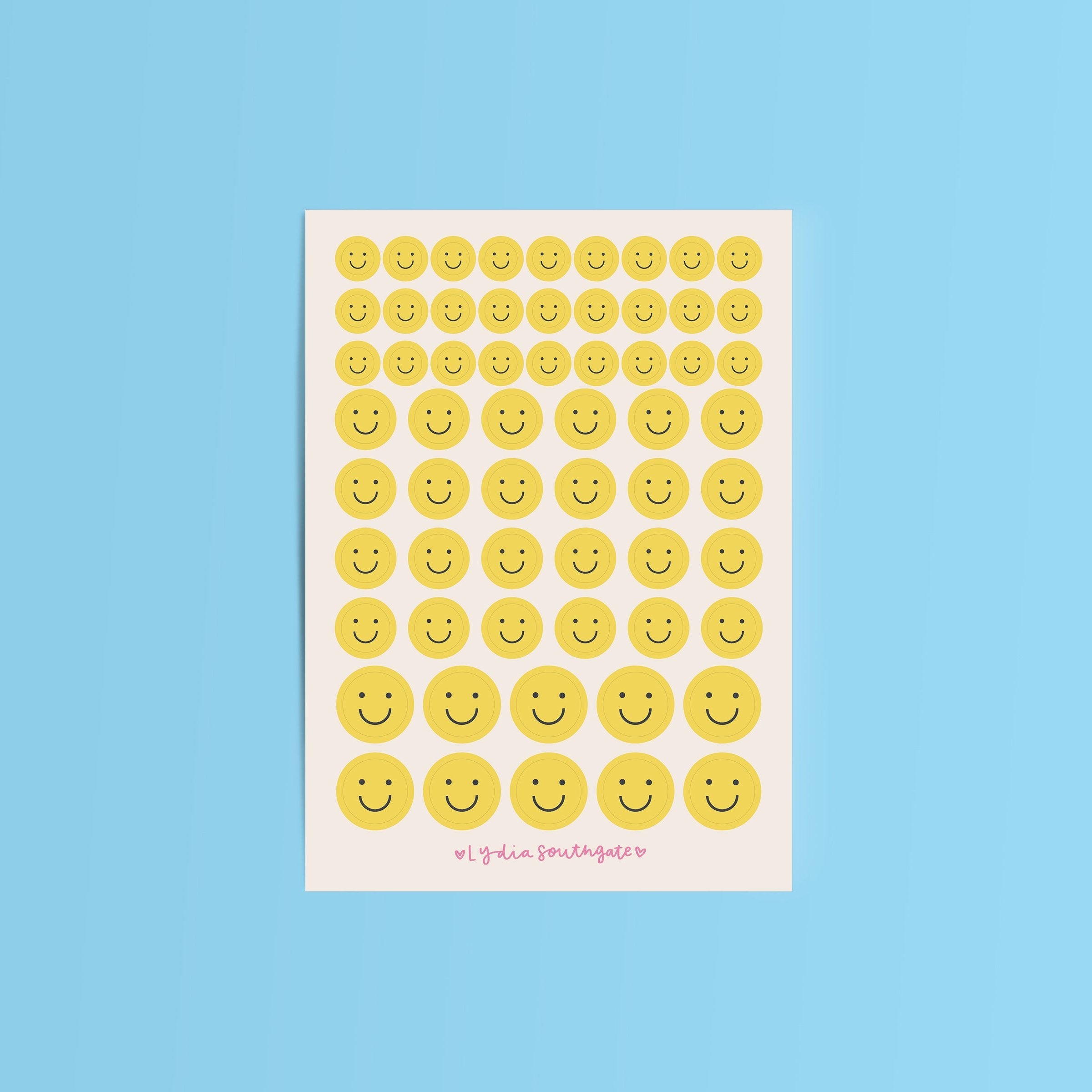 Smile Faces Sticker Sheet – lydia southgate